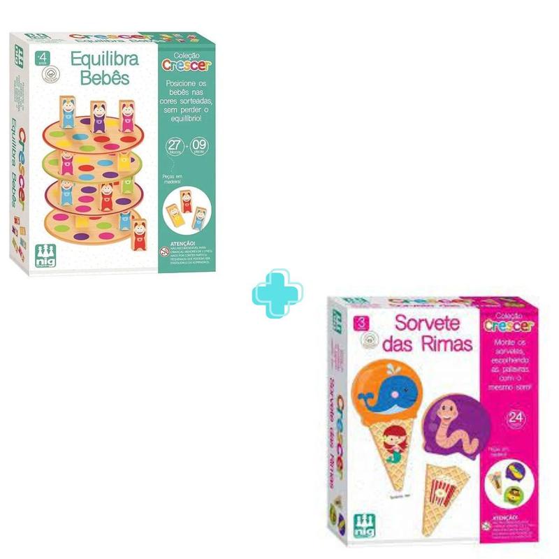 Kit Educativo Sorvete Das Rimas + Equilibra Bebês Nig - Baby Brink ...