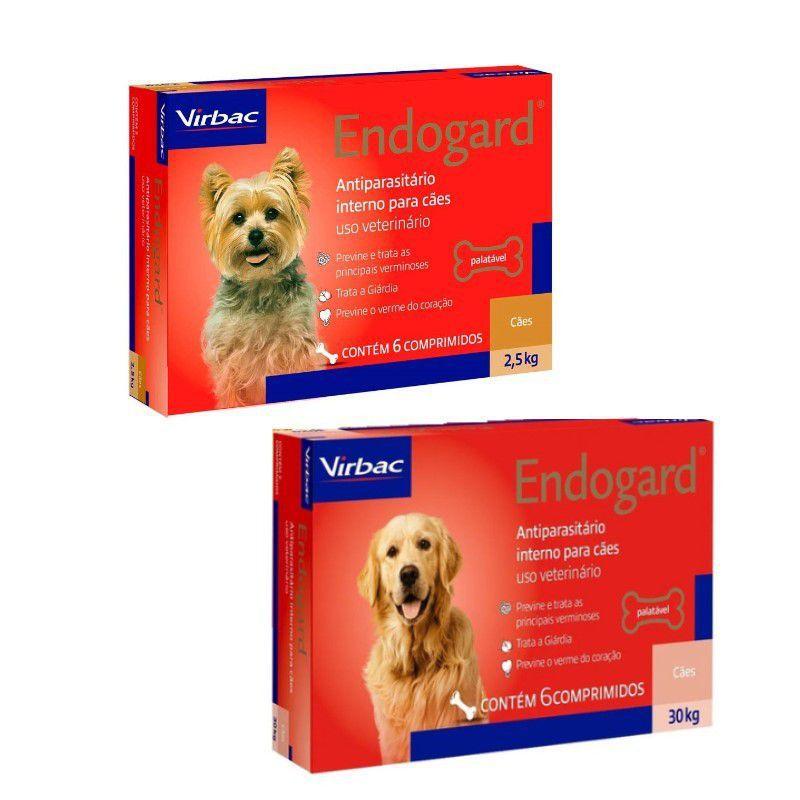Kit Endogard 30kg e 2,5kg C/ 6 Comprimidos Para Cães - Virbac ...