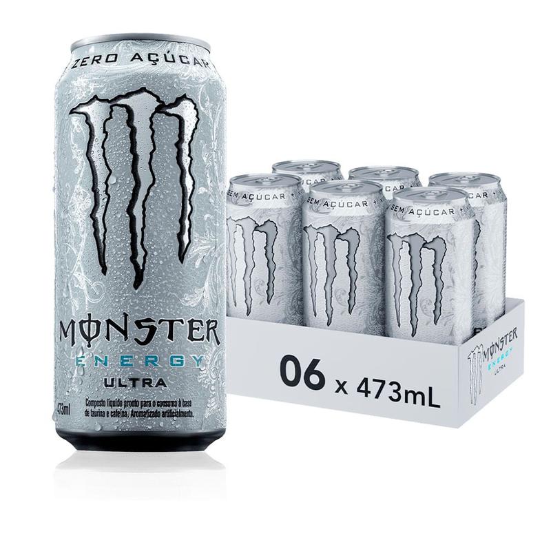 Kit Energético Monster Energy Ultra Lata 473ml - 6 Unidades - Bebida ...