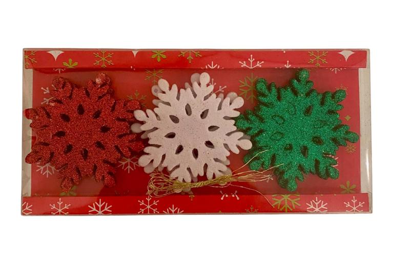 Kit Enfeite Neve verm/bco/verde Ref:5300-3 c/ 06unids. - Natal Brasil ...