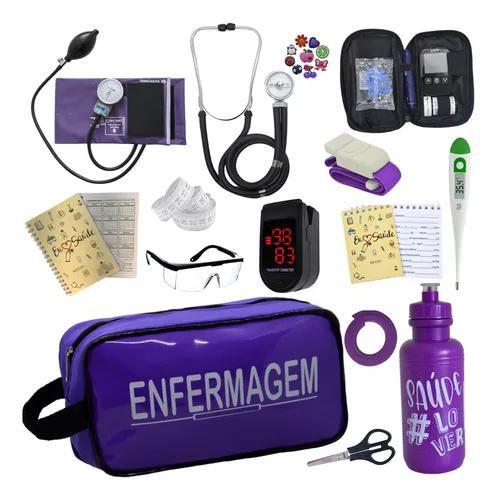 Kit Enfermagem Aparelho Pressão Esteto Necessaire Completa - P.A. MED ...