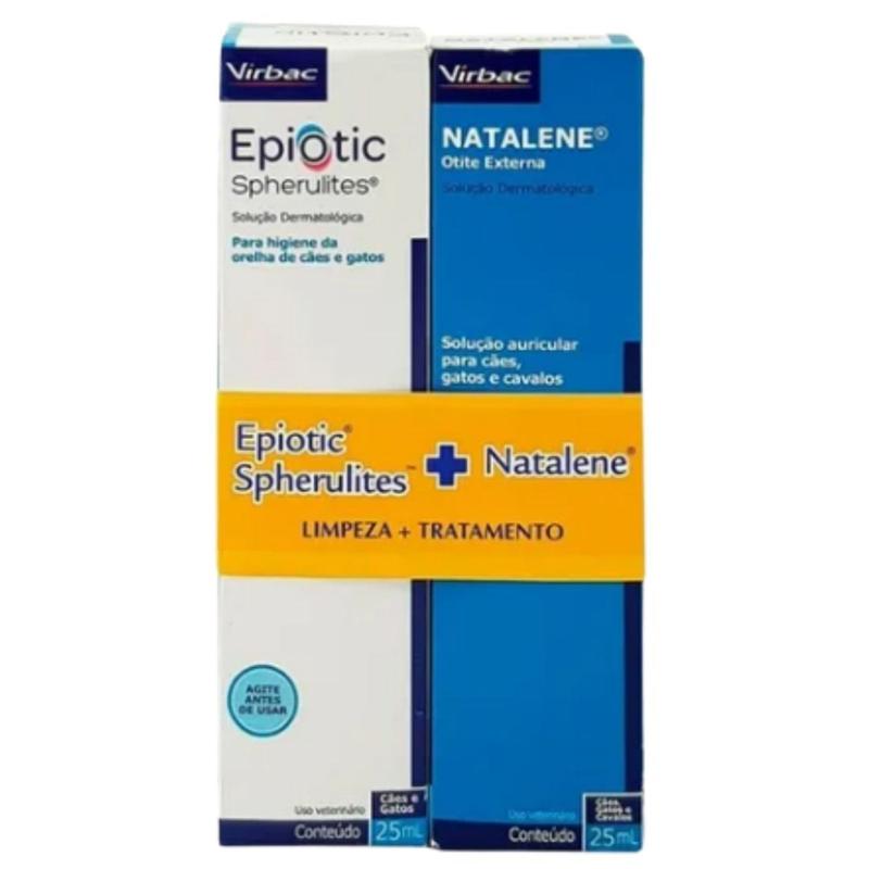Kit epiotic + natalene - limpeza e tratamento - higiene da orelha cães ...
