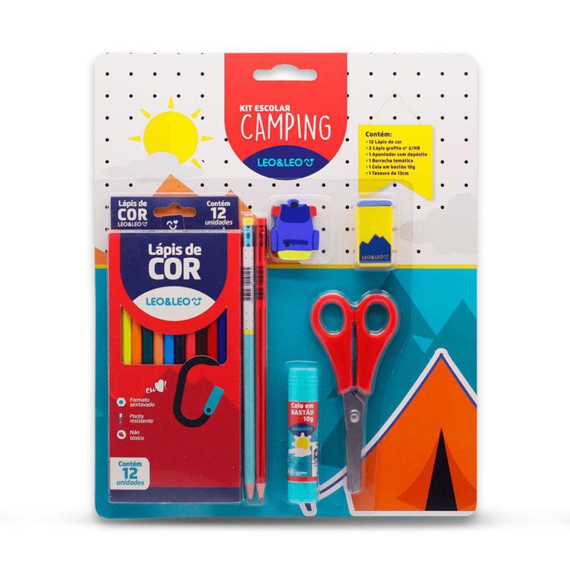 Kit Escolar 18 Pçs Lápis Borracha Cola E Tesoura Leo & Leo - Material ...