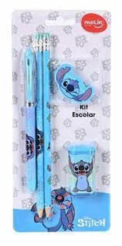 Kit Escolar Stitch Com 5 Itens - Molin - Material Escolar - Magazine Luiza