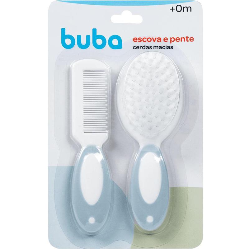 Kit Escova E Pente Baby Buba - Azul - Escova de Cabelo - Magazine Luiza
