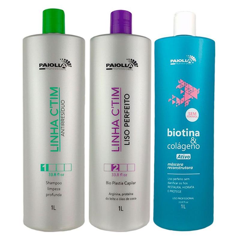 Kit Escova Progressiva Liso Perfeito Shampoo Antirresíduos e ...