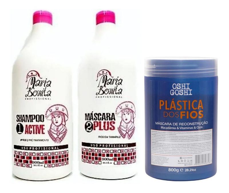 Kit Escova Progressiva Plástica Dos Fios Alisamento Liss Bsk - Maria ...