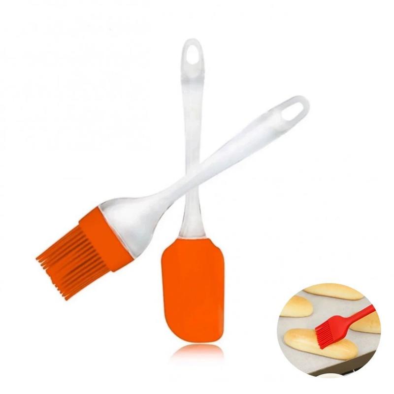 Kit Espatula e Pincel Culinario em Silicone Alaranjado Welly ...