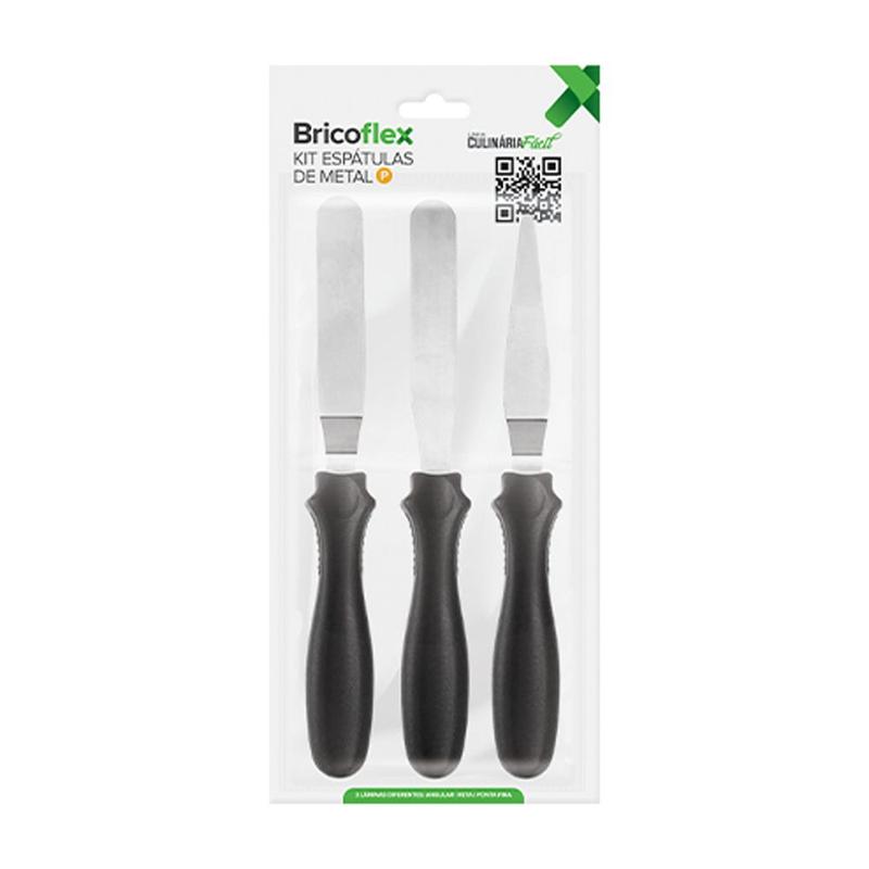 Kit Espatulas de Metal Angular, Reta e Ponta Fina 3 Unidades ...