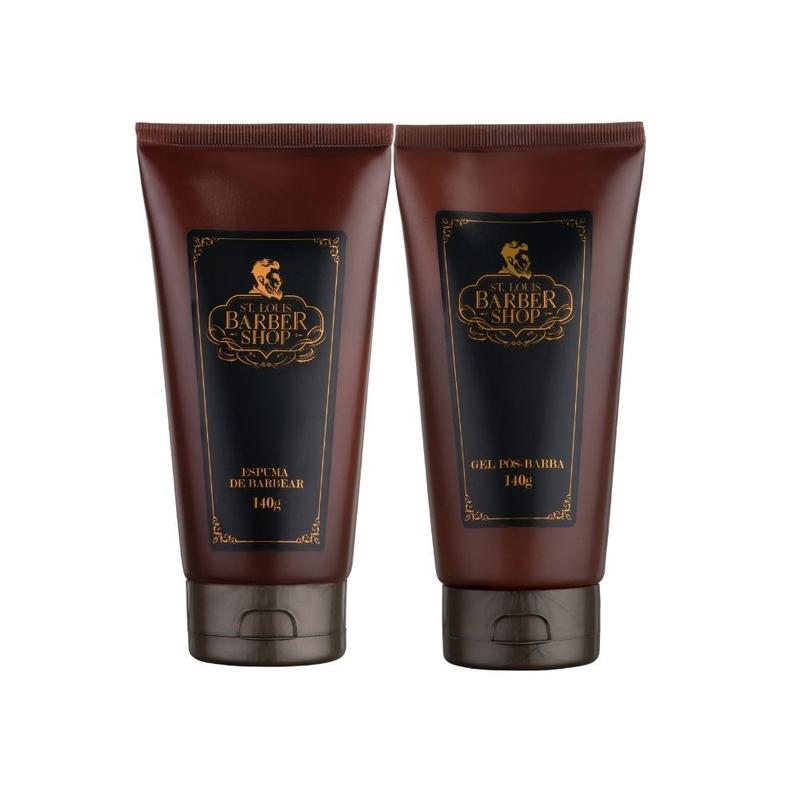 Kit Espuma Barbear + Gel Pós Barba Grisalhos Brilho Natural Barber Shop ...