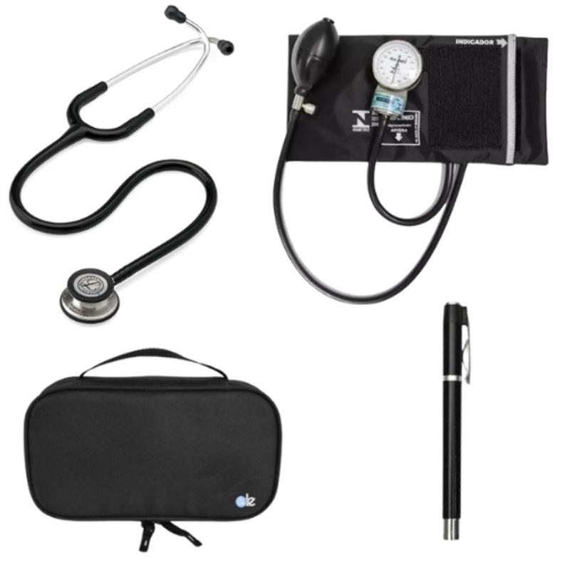 Kit Estetoscopio Littmann + esfigmo + case + Laterna - Cores Variadas ...