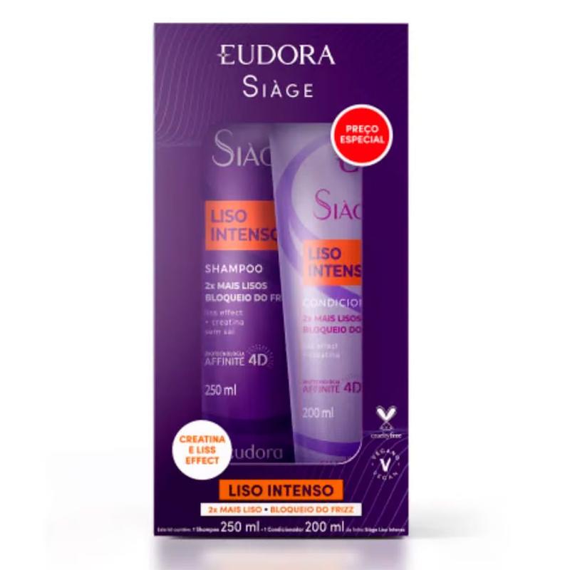Kit Eudora Siàge Liso Intenso Shampoo 250ml + Condicionador 200ml - Kit ...