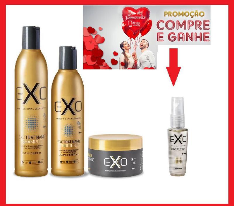 Kit exo hair home use cuidados diários e reconstrução ganhe shine n ...