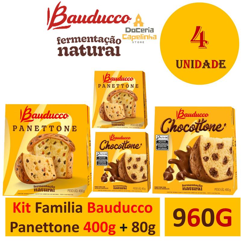 Kit Familia Bauducco Panettone 400g + 80g - PANDURATA ALIMENTOS ...