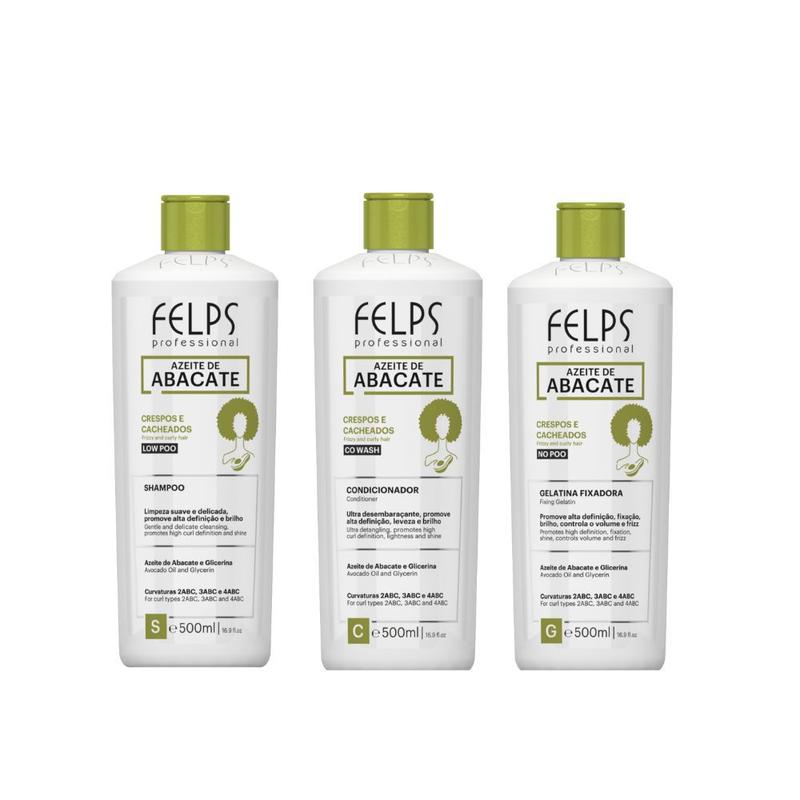 Kit Felps Cachos Shamp e Cond.500ml+Gelatina Fixadora 500ml - Kit de ...