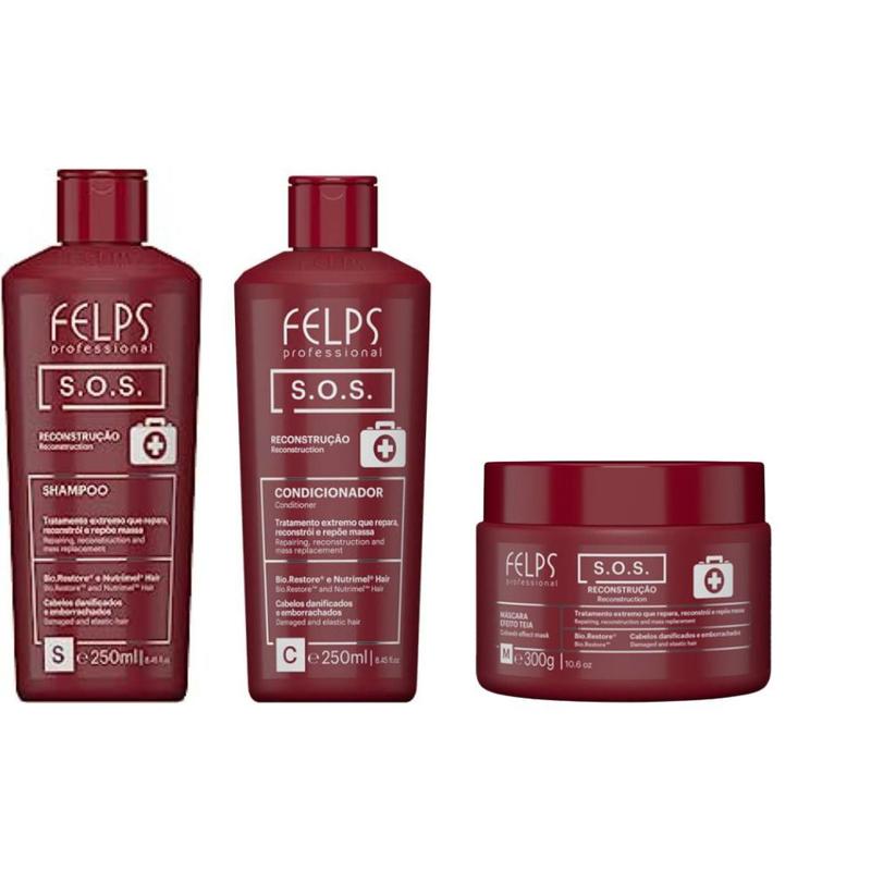 Kit Felps Sos - Shampoo + Condicionador 250ml + Máscara 300g - Kit de ...