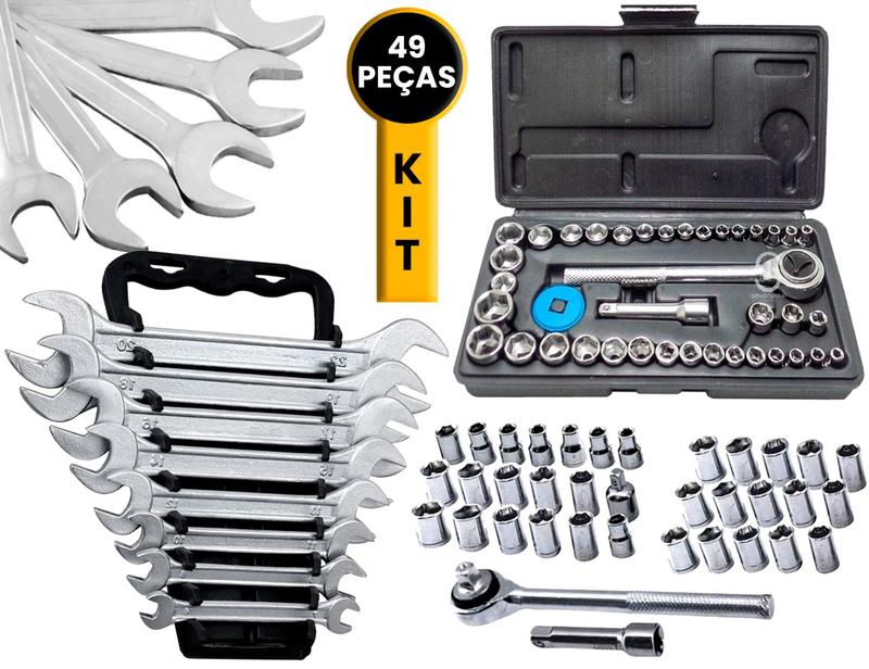 Kit Ferramentas Chave Catraca c/ Chave Fixa LWJ-142 49 peças - LUATEK ...