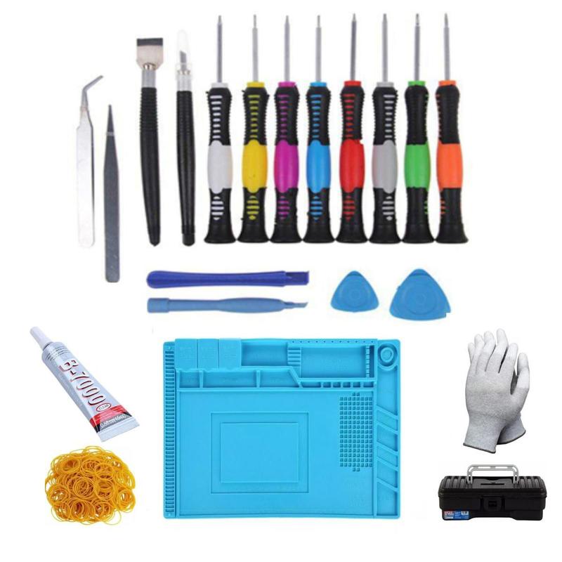 Kit Ferramentas Conserto Celular Manta Antiestática Luva Kit 16 Chaves ...