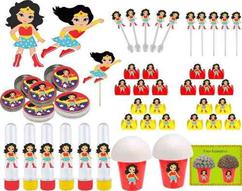 Kit Festa Infantil Mulher Maravilha Baby 265 Peças - Produto artesanal ...