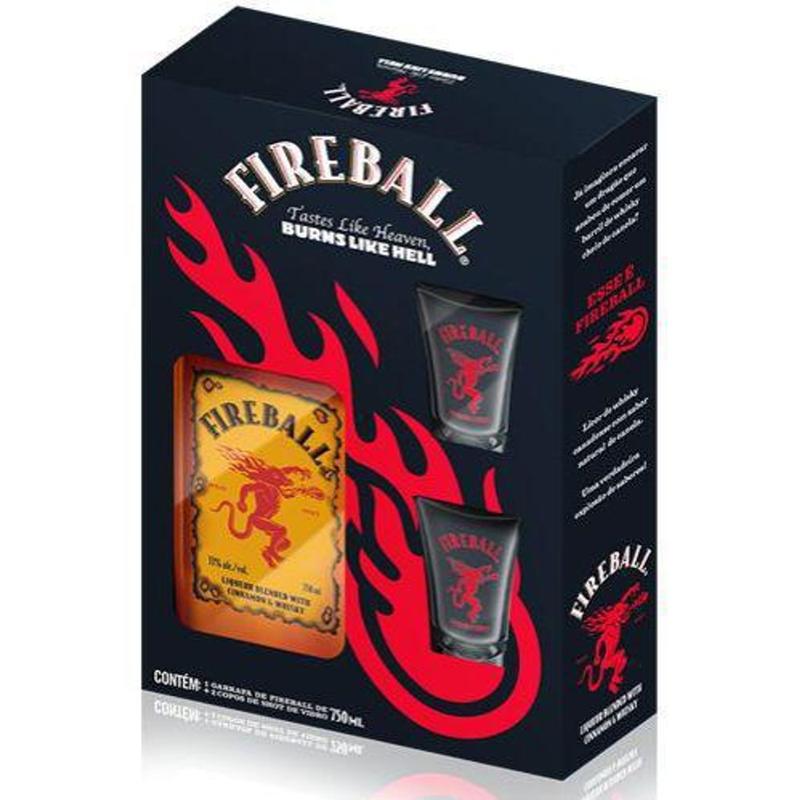 Kit FireBall + 2 Copos Shot 750 ml - Licor - Magazine Luiza