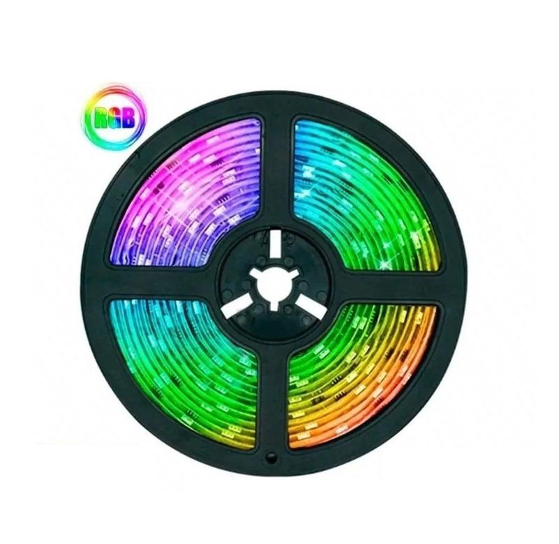 Kit Fita De Led Rgb Com Silicone + Fonte Eletrônica 3a - MAXTEL - Fita ...