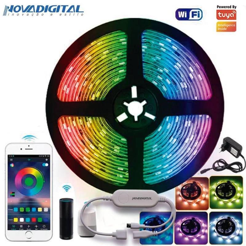 Kit Fita Led Rgb Inteligente Wi-Fi + IR - Novadigital - Fita de LED ...