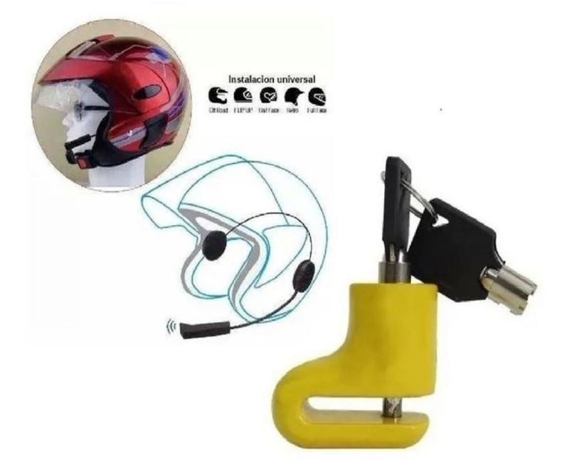 Kit Fone De Ouvido Capacete Mais Trava Cadeado Disco Moto - Jodi - Fone ...