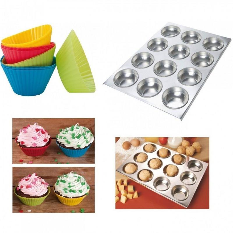 Kit Forma de Assar + 12 Forminhas em Silicone para Doces Pao de Queijo ...