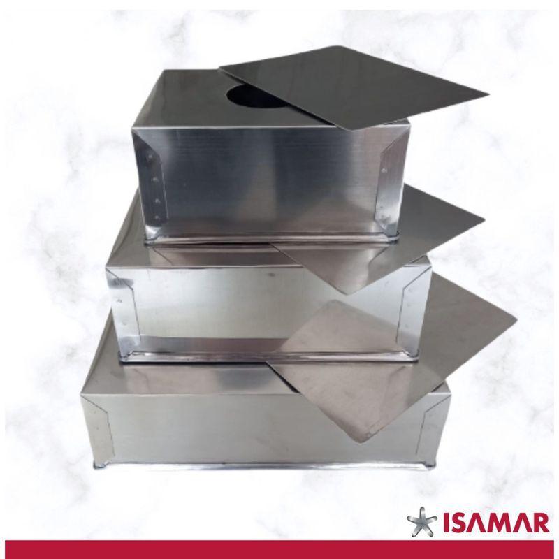 Kit Forma De Bolo Retangular Fundo Falso Em Alumínio 3 Peças - ISAMAR ...