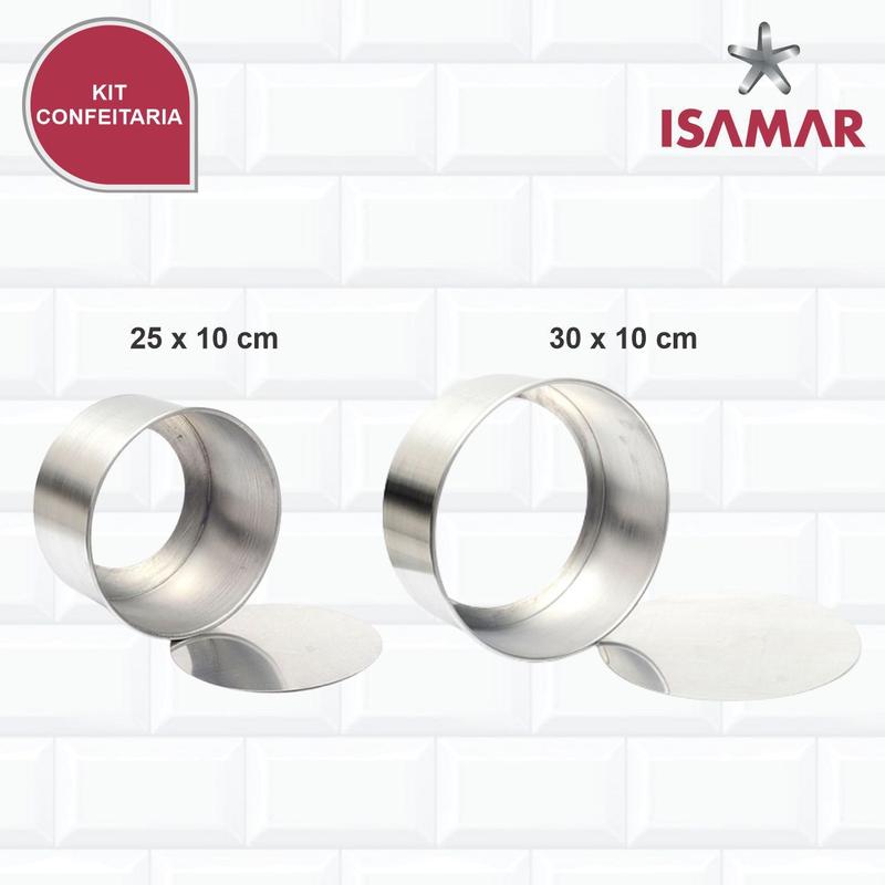 Kit Formas De Bolo Redondas Fundo Falso 25x10 E 30x10 Cm - ISAMAR ...