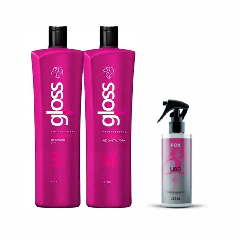 Kit Fox Gloss Escova Progressiva + Fluido Reconstrutor - Fox Cosméticos ...