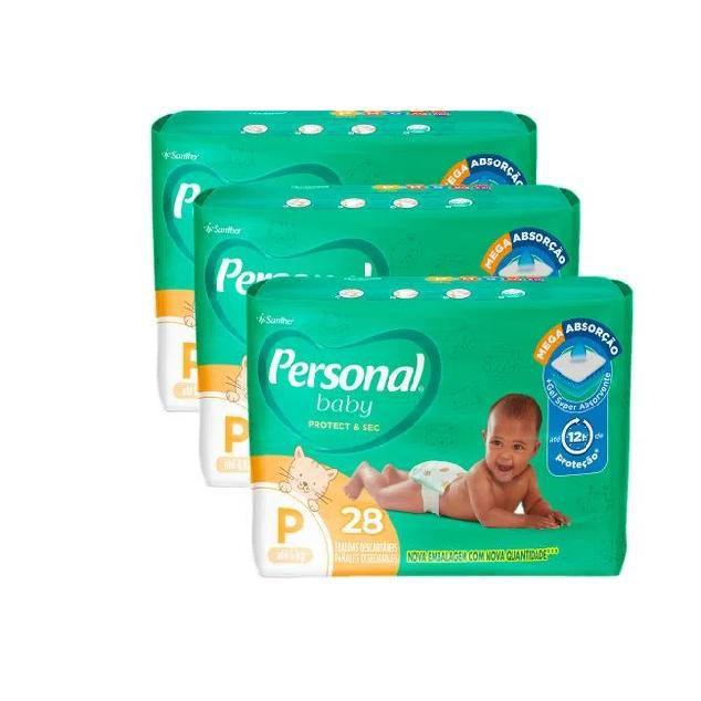 Kit Fralda Personal Baby Protect & Sec Jumbo Tamanho P 84 unidades ...
