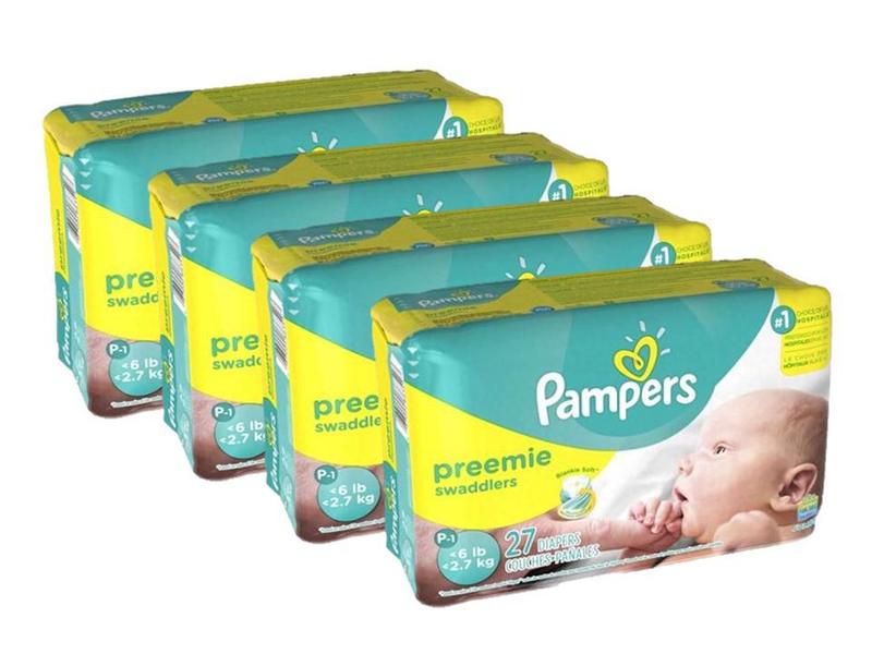 Kit Fraldas Pampers Prematuro Preemie Swaddlers Jumbo 108 Un - Fralda ...