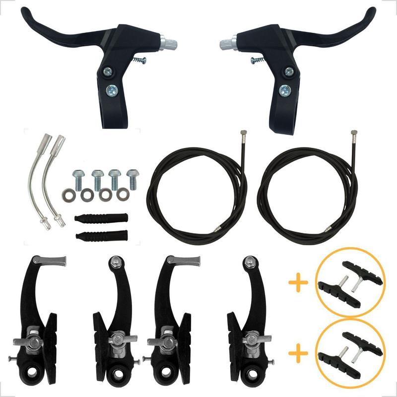 Kit Freio V-Brake Completo Para Bicicleta Bike + 2 Pares de Sapatas ...