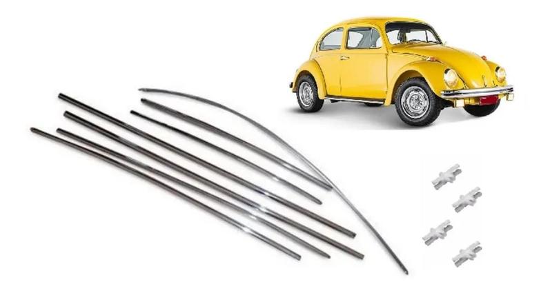 Kit Friso Lateral Estreito 7pç + Grampo Fixação Fusca - TOP MIX ...