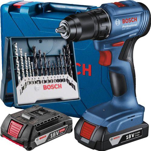 Kit Furadeira Sem Impacto Parafusadeira Bosch Gsr 185 Li Brushless e X ...