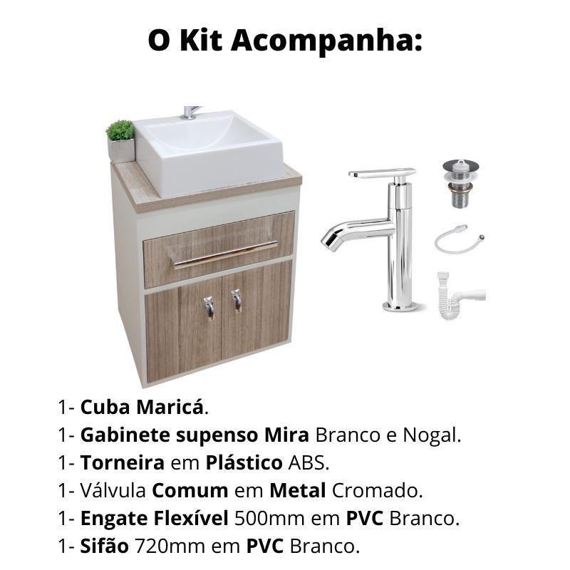 Kit Gabinete Banheiro Mira+ Cuba+ Torneira Abs + Válvula+Sif - Alusta ...