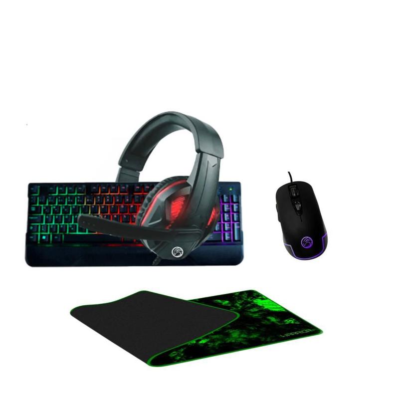 Kit Gamer 4x1 Teclado Mouse Headset e Mouse Pad Warrior Green 700x300 ...