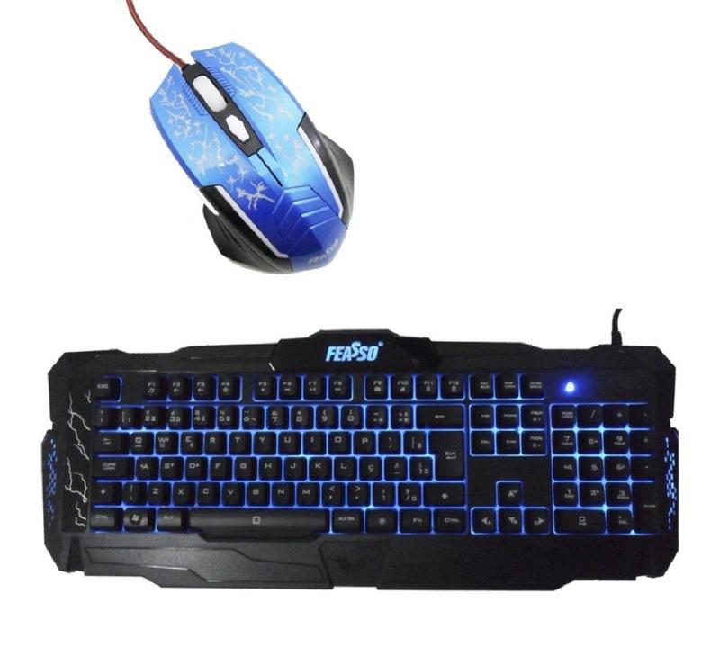 Kit Gamer Azul Teclado Gamer FATC78 Mouse Gamer FAMO 17 - Feasso - Kit ...
