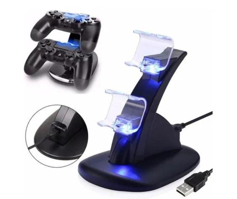 Kit Gamer Base Carregadora Duplo Charge Compatível Com Controle Ps4 ...