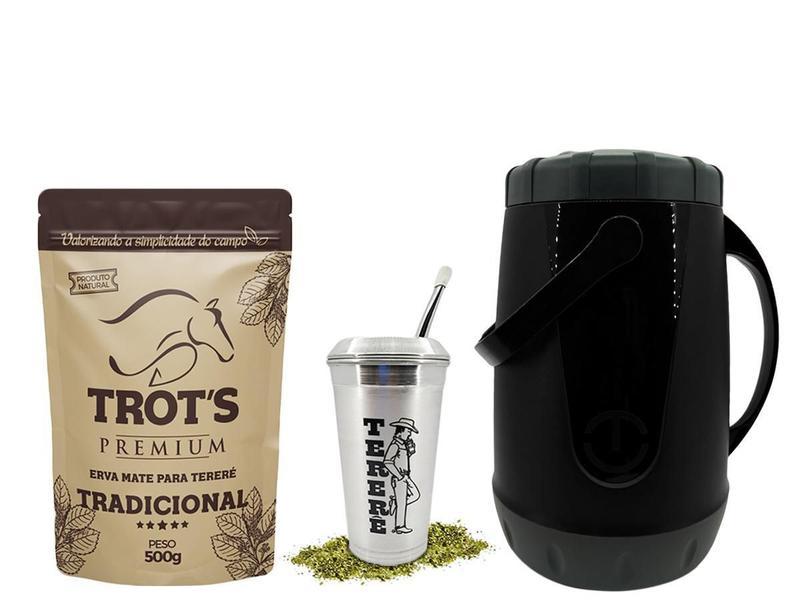 Kit Garrafa 2,5L + Erva Trots 500G + Cuia Tampa E Bomba - Unitermi ...