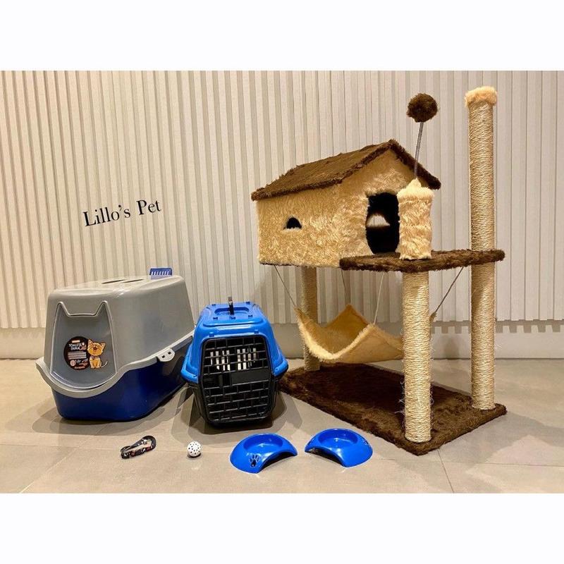 Kit Gato Arranhador Caixa Banheiro Comedouro Completo Luxo - Lillos Pet ...