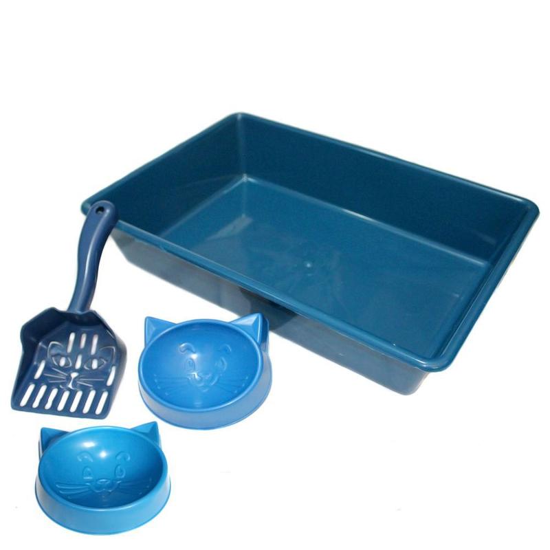 Kit Gato Primeira Viagem com Bandeja, Pá e Comedouros - Pet Toys ...