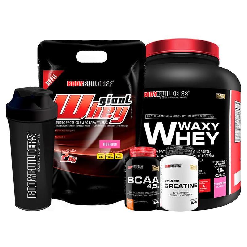 Kit Giant Whey Refil 2Kg+ Waxy Whey 2Kg - Bodybuilders - Massa Muscular ...