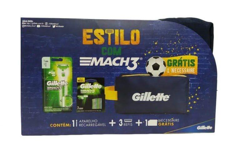 Kit Gillette Mach3 - 1 Aparelho + 2 Cargas + Necessaire - P&G ...