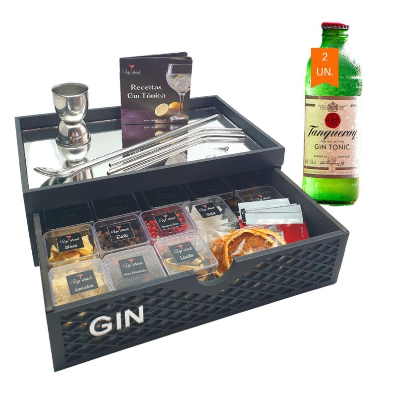 Kit Gin 2 Tanqueray 275ml + Caixa Espelhada + 14 Especiarias - Up ...