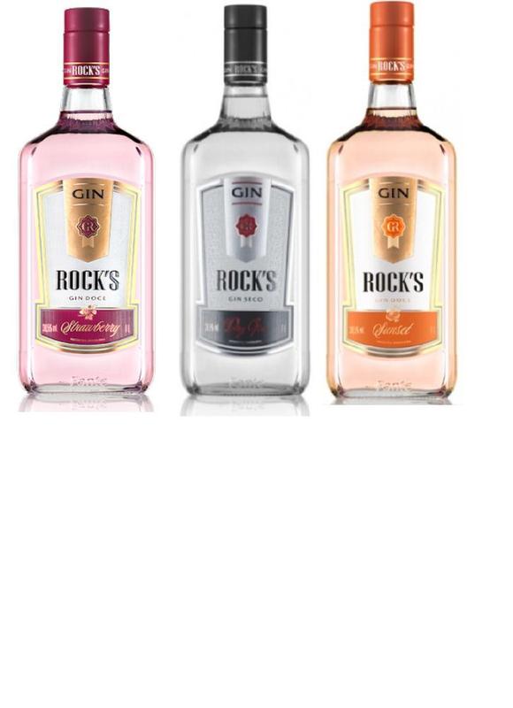 Kit Gin Rock's - Strawberry, Seco e Sunset 1000ml cada - Fante - Gin ...