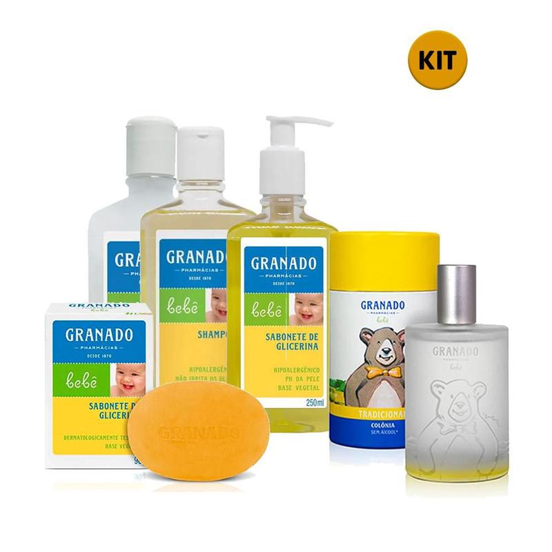Kit Granado Bebê Tradicional Hora do Banho com Colônia com 5 Produtos ...