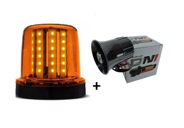 Kit Guarda Noturno Segurança Escolta Giroflex LED + Sirene 1 Toque Dni ...