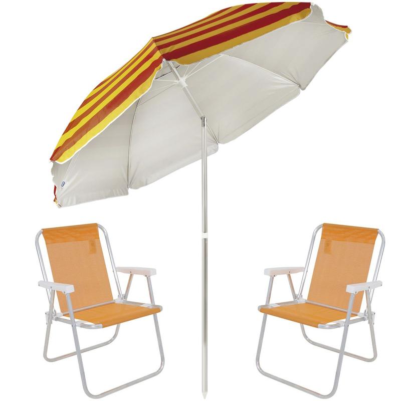 Kit Guarda-sol Gigante 2,40m Piscina Praia Articulável Acompanha Duas ...